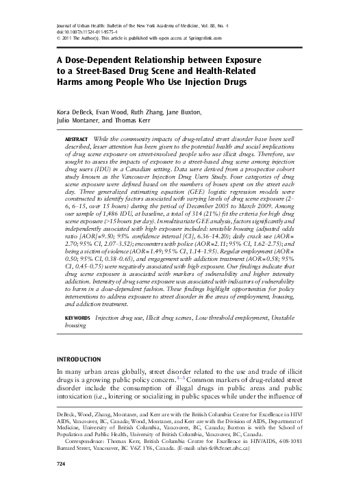 (PDF) A Dose-Dependent Relationship between Exposure to a Street-Based ...