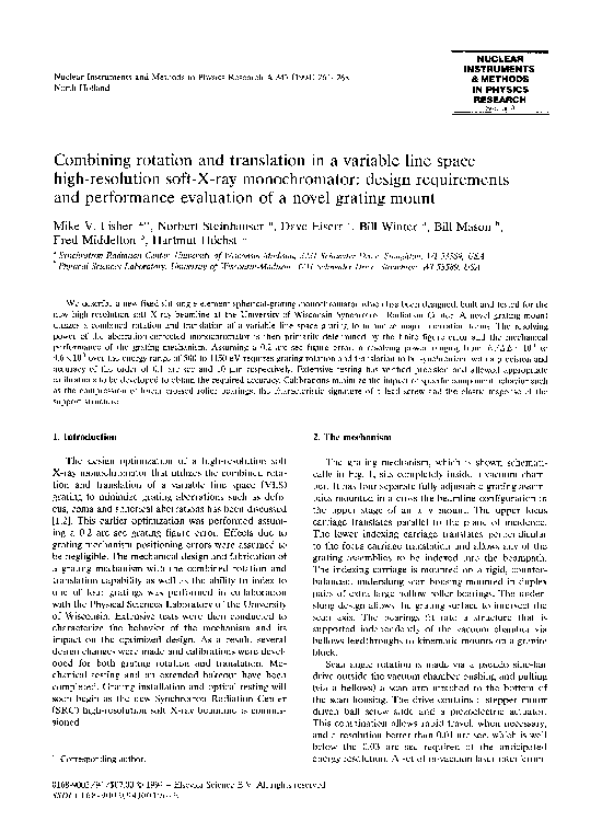 Pdf Combining Rotation And Translation In A Variable Line Space High Resolution Soft X Ray