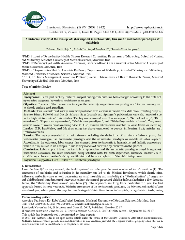 (PDF) A historical review of the concept of labor support in ...