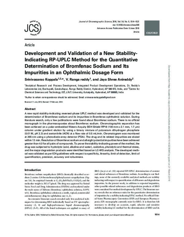 (PDF) Development and Validation of a New Stability Indicating HPLC Method for Quantification of ...