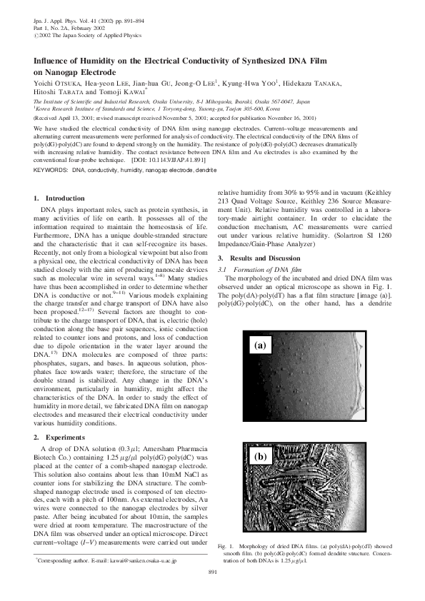 (PDF) Influence of Humidity on the Electrical Conductivity of ...