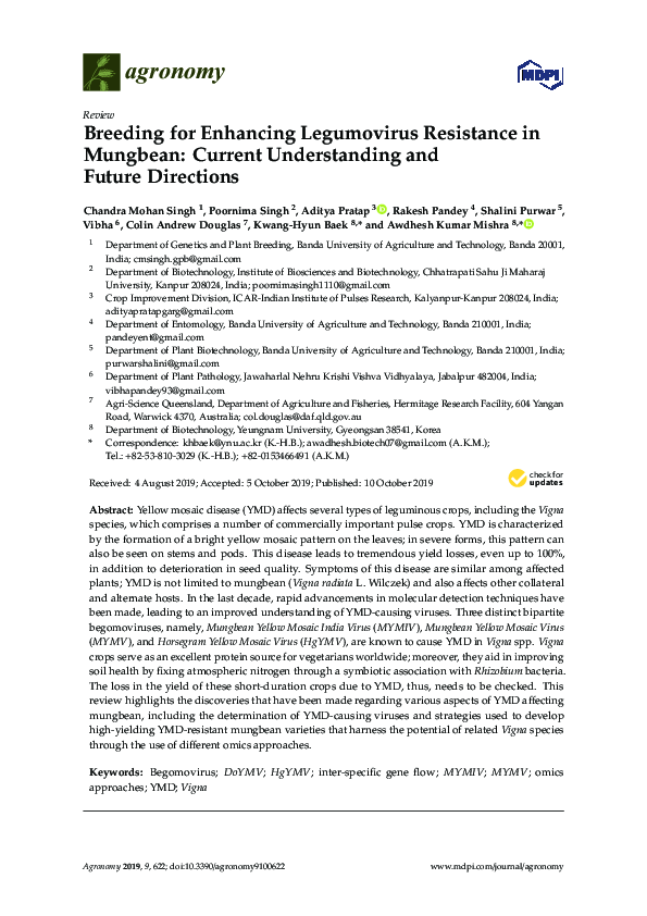 (PDF) Breeding for Enhancing Legumovirus Resistance in Mungbean ...