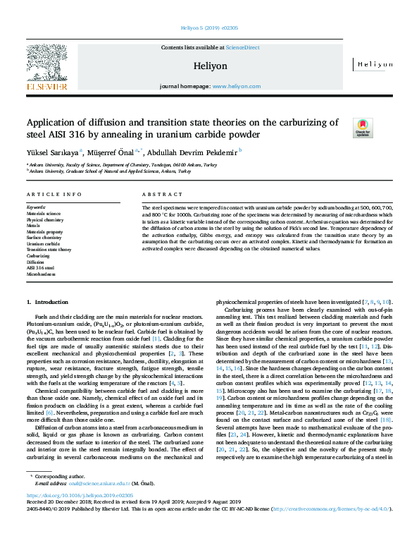 (PDF) Application of diffusion and transition state theories on the ...