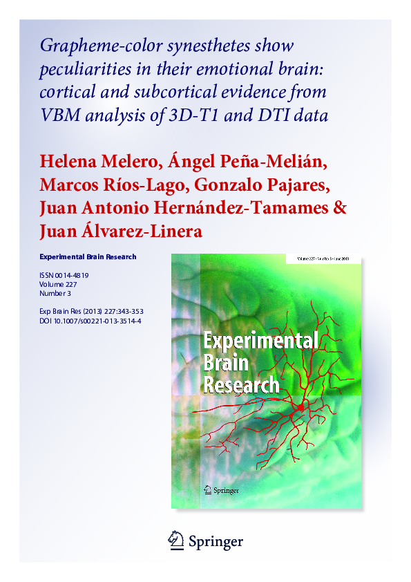 (PDF) Grapheme-color synesthetes show peculiarities in their emotional ...