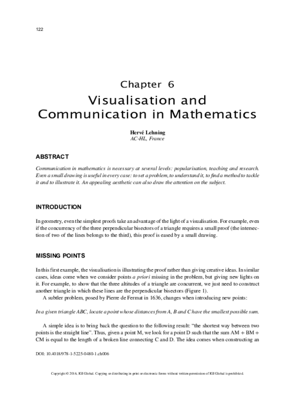 (PDF) Visualisation and Communication in Mathematics