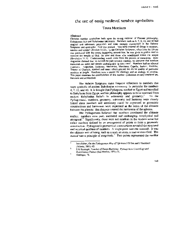 (PDF) Morrison Tessa, 'The Art of Early Medieval Number Symbolism ...