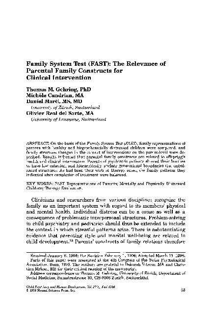 (PDF) Family system test (FAST): The relevance of parental family ...