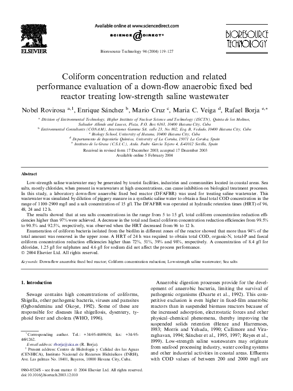 (PDF) Coliform concentration reduction and related performance ...