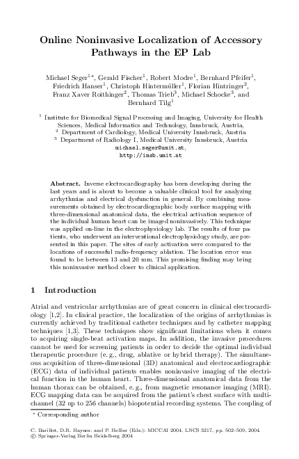 (PDF) Online Noninvasive Localization of Accessory Pathways in the EP ...