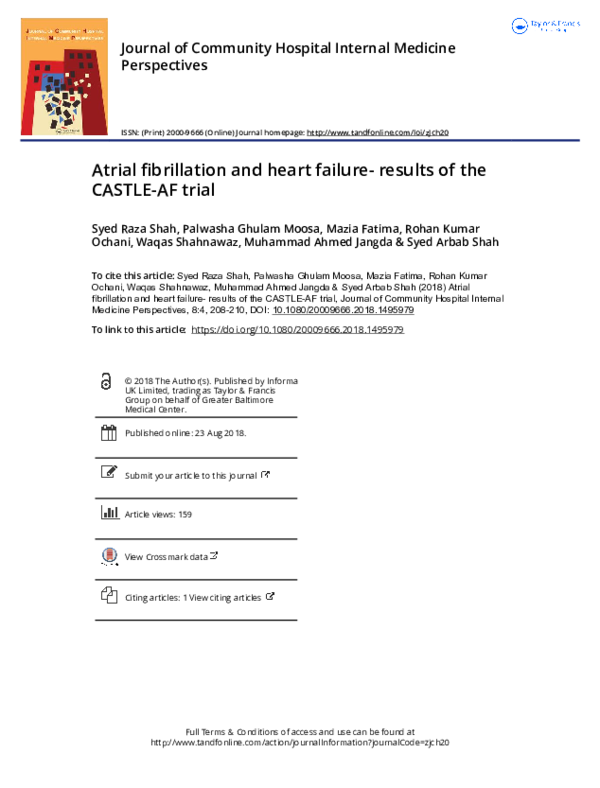 (PDF) Atrial fibrillation and heart failure- results of the CASTLE-AF trial