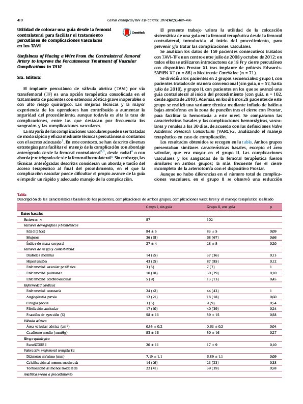 (PDF) Utilidad de colocar una guía desde la femoral contralateral para ...