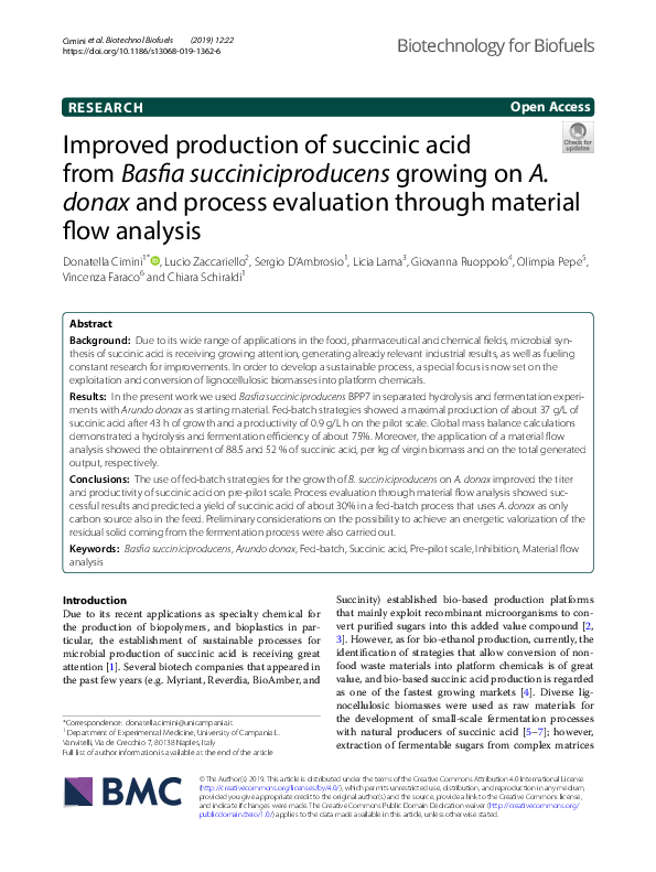 (PDF) Improved production of succinic acid from Basfia ...