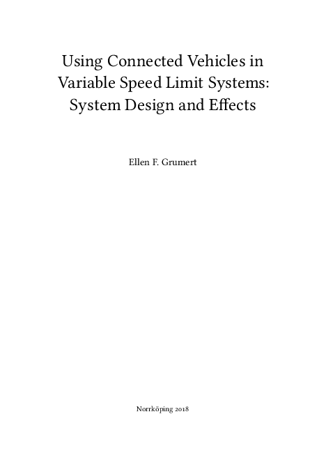(PDF) Using Connected Vehicles in Variable Speed Limit Systems: System ...