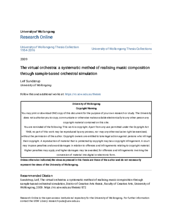 (PDF) The virtual orchestra: a systematic method of realising music ...