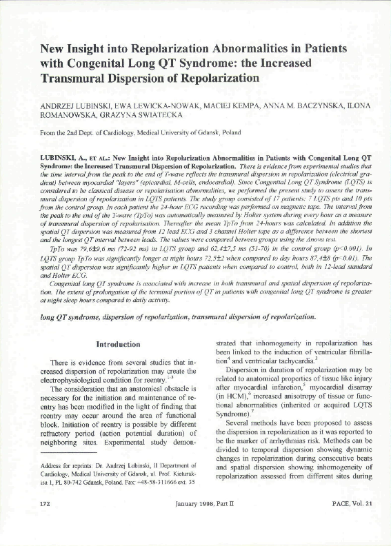 (PDF) New Insight into Repolarization Abnormalities in Patients with ...