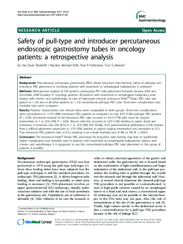 (PDF) Safety of pull-type and introducer percutaneous endoscopic ...