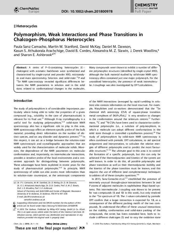(PDF) Polymorphism, Weak Interactions and Phase Transitions in ...