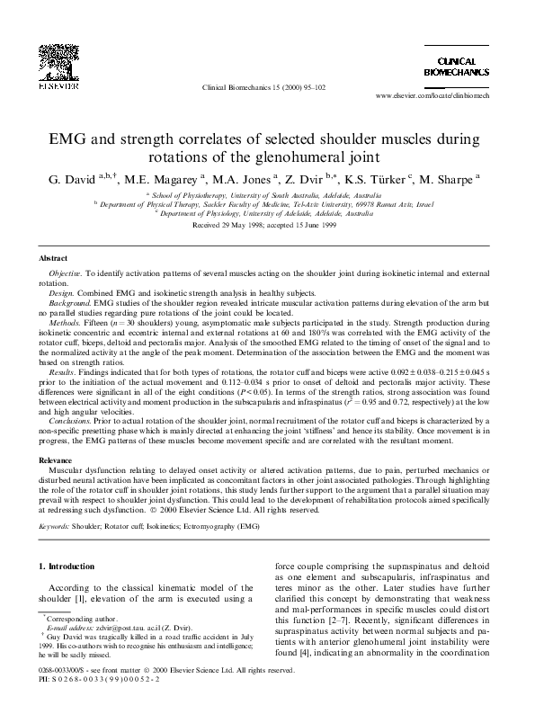 (PDF) EMG and strength correlates of selected shoulder muscles during ...