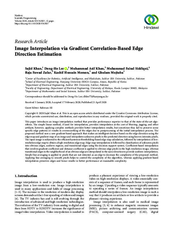 (PDF) Image Interpolation via Gradient Correlation-Based Edge Direction ...