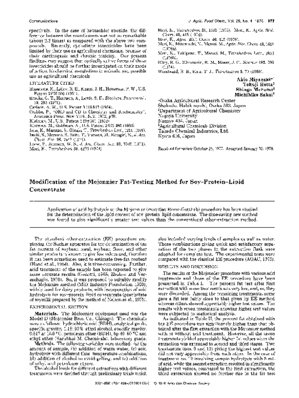 (PDF) Modification of the Mojonnier fat-testing method for soy-protein ...