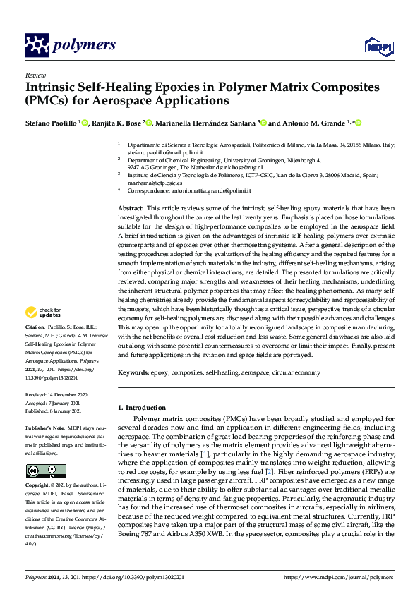 (PDF) Intrinsic Self-Healing Epoxies in Polymer Matrix Composites (PMCs ...