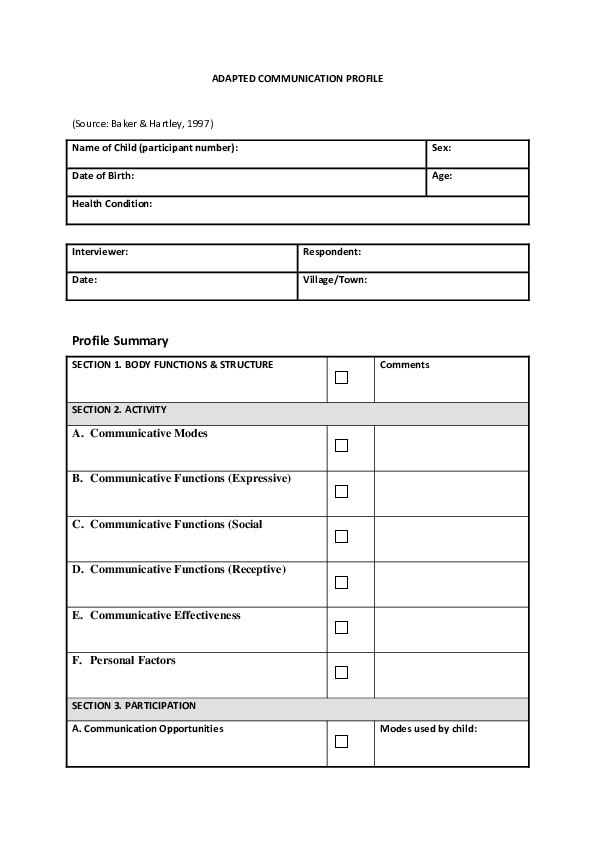 (PDF) Communication Disability Profile | Sally Hartley - Academia.edu
