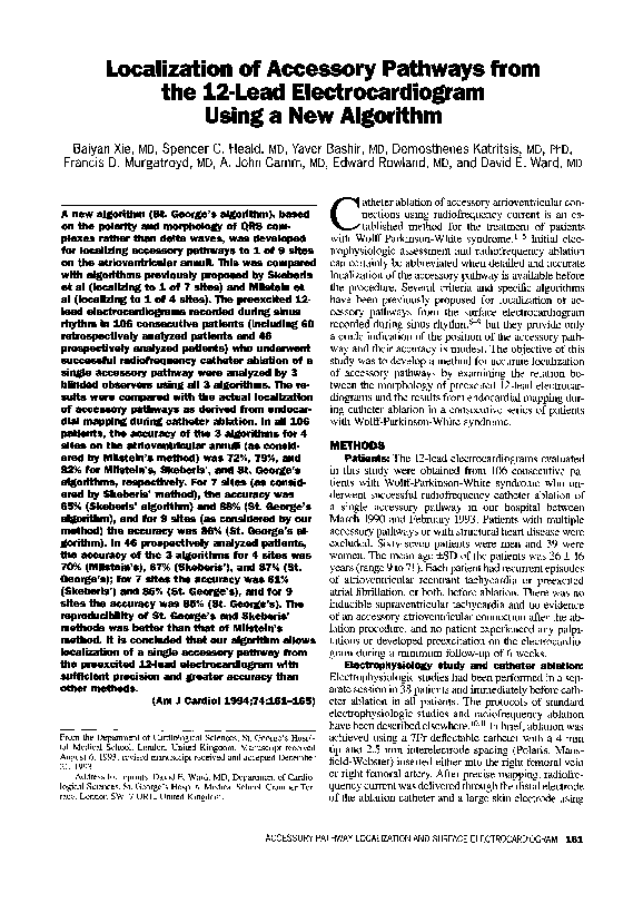 (PDF) Localization of accessory pathways from the 12-lead ...
