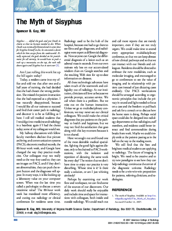 (PDF) The Myth of Sisyphus