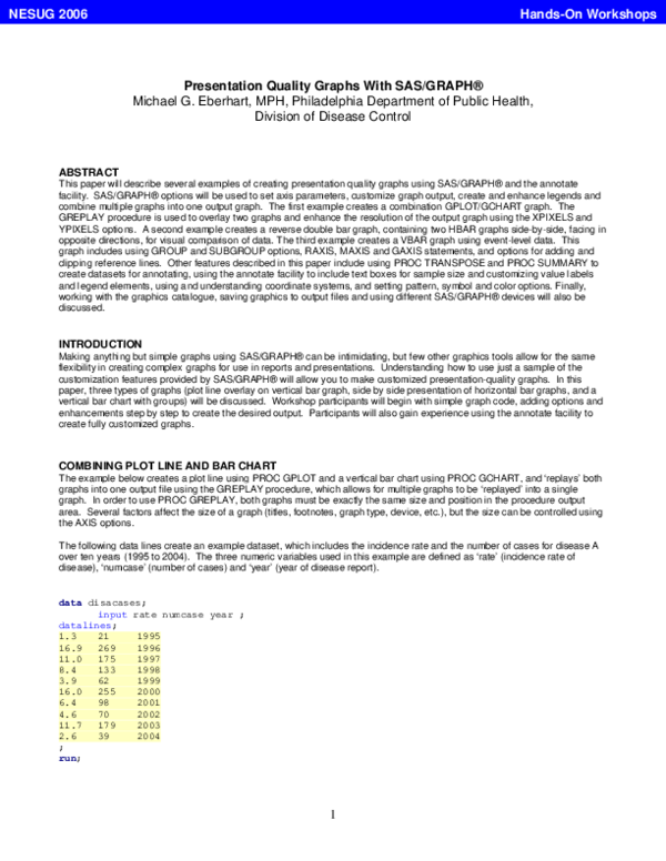 (PDF) Presentation Quality Graphs With SAS/GRAPH®