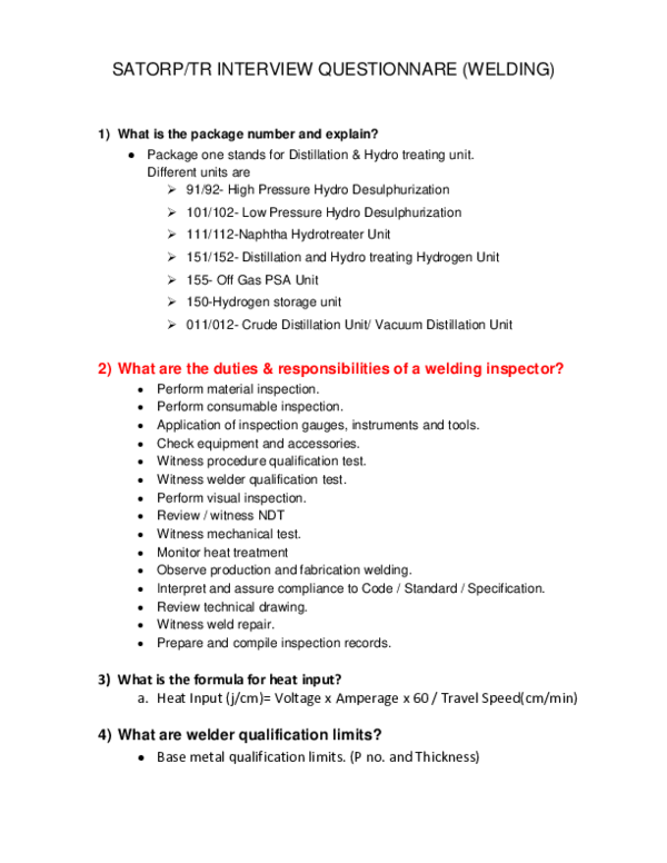 (PDF) SATORP/TR INTERVIEW QUESTIONNARE (WELDING