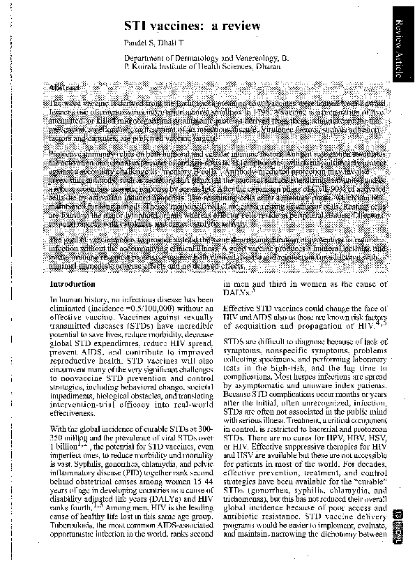 (PDF) STI vaccines: a review