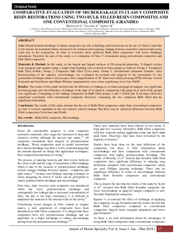 (PDF) COMPARATIVE EVALUATION OF MICROLEAKAGE IN CLASS V COMPOSITE RESIN ...