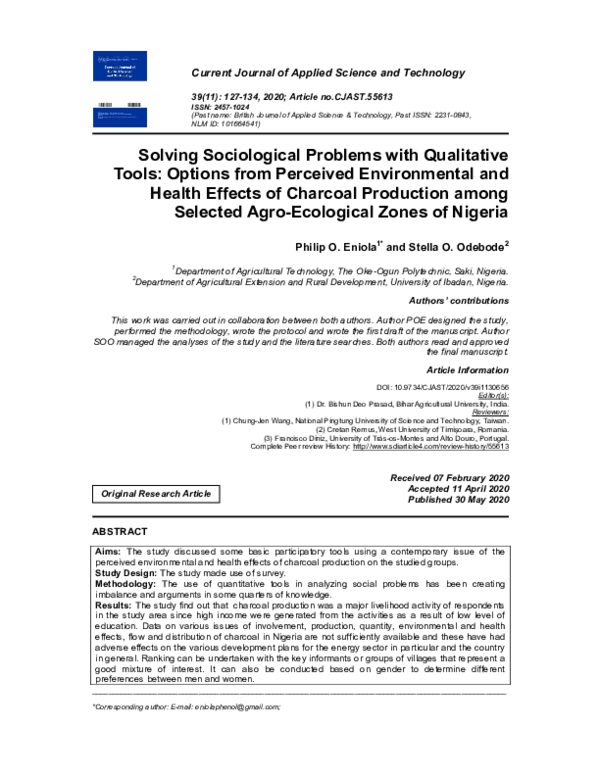 (PDF) Solving Sociological Problems with Qualitative Tools: Options ...