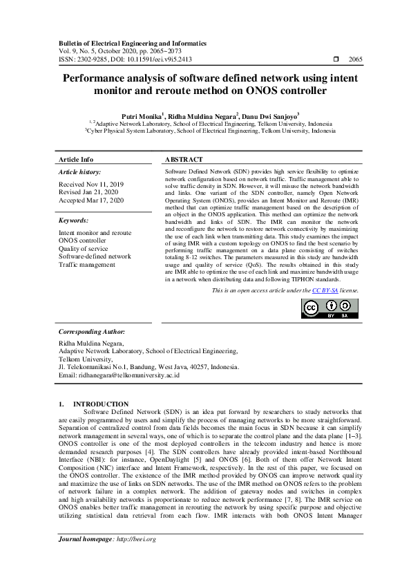 Pdf Performance Analysis Of Software Defined Network Using Intent