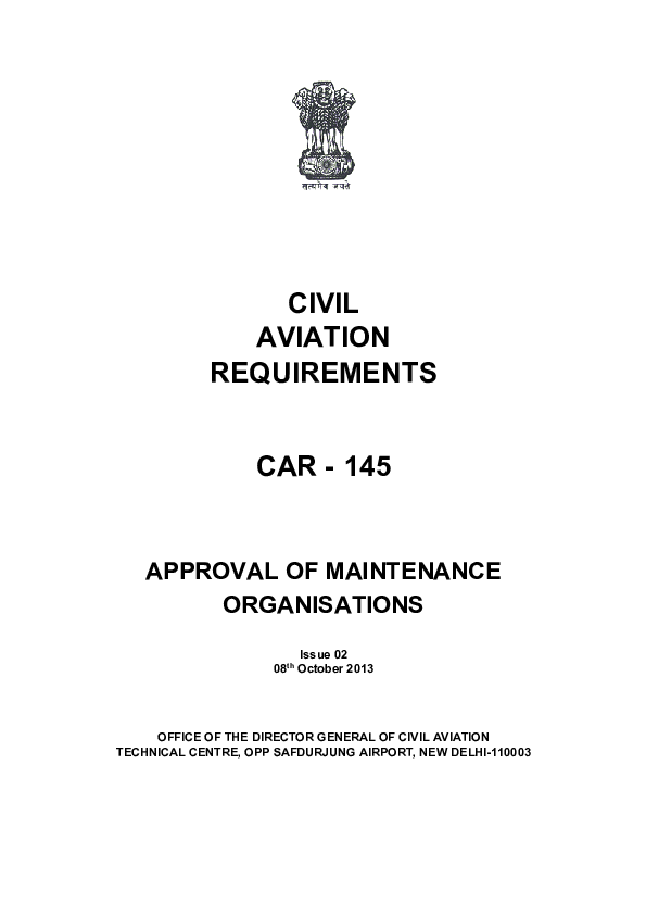 (PDF) APPROVAL OF MAINTENANCE ORGANISATIONS