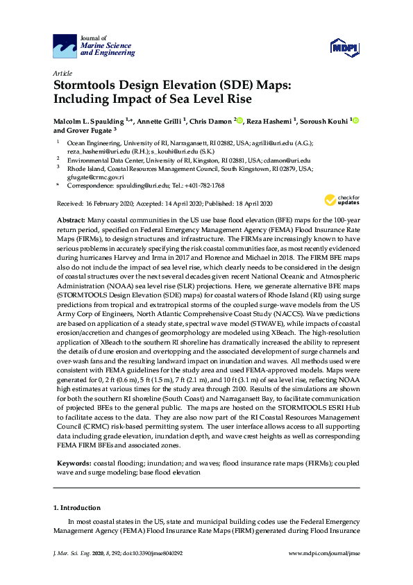 (PDF) Stormtools Design Elevation (SDE) Maps: Including Impact of Sea ...