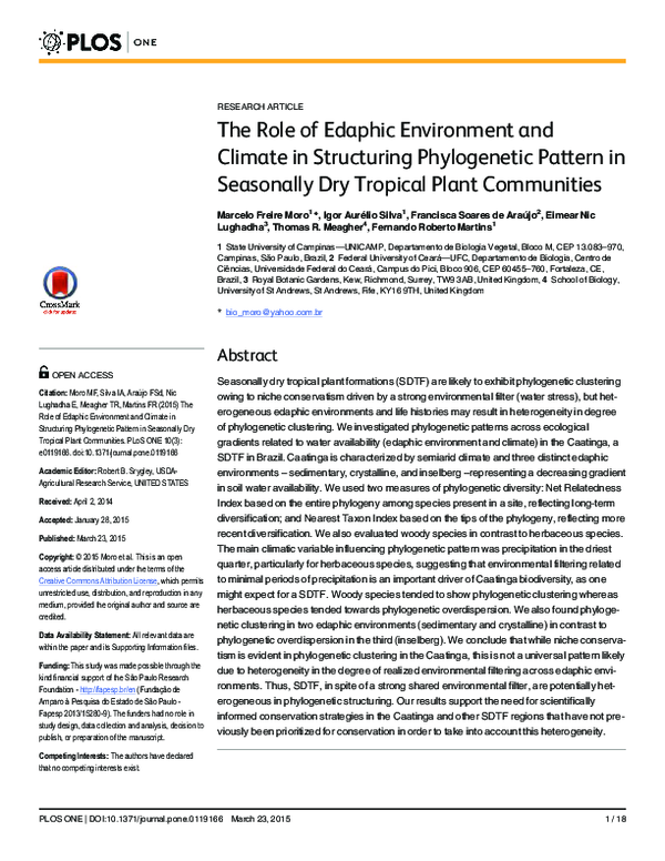 (PDF) The Role of Edaphic Environment and Climate in Structuring ...