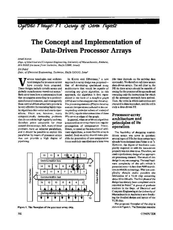 Pdf The Concept And Implementation Of Data Driven Processor Arrays