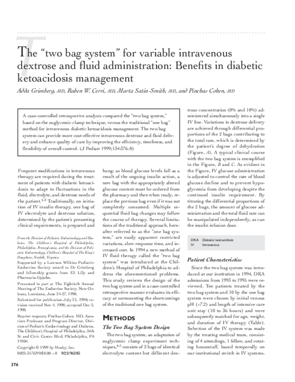 (PDF) The “two bag system” for variable intravenous dextrose and fluid ...