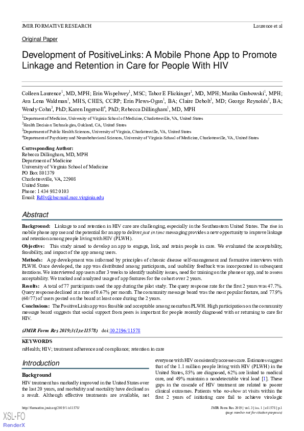 (PDF) Development of PositiveLinks: A Smart Phone Application to ...