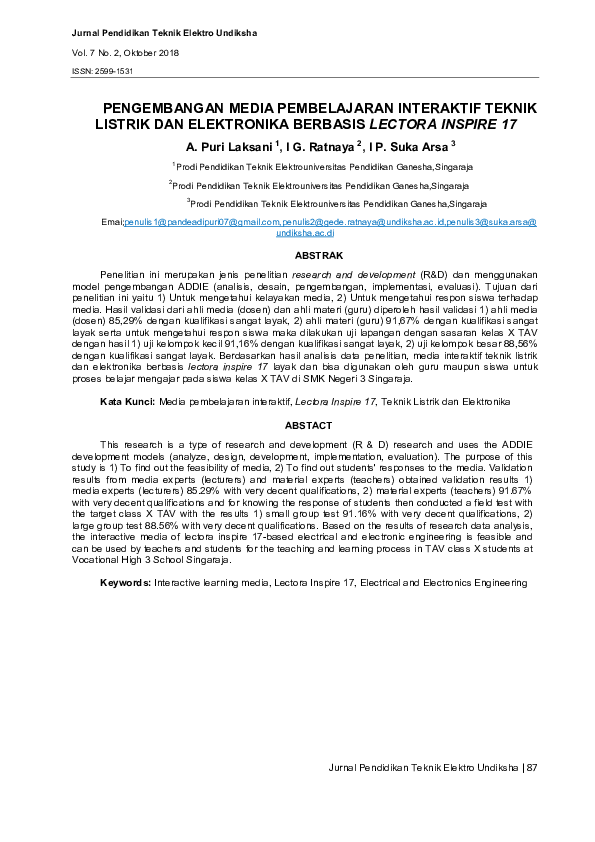 (PDF) Pengembangan Media Pembelajaran Interaktif Teknik Listrik Dan Elektronika Berbasis Lectora ...
