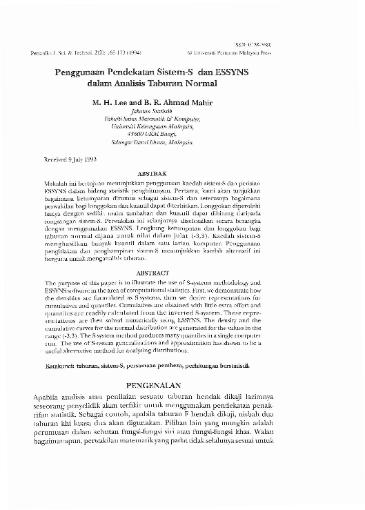 (PDF) Penggunaan pendekatan sistem-S dan ESSYNS dalam analisis taburan ...