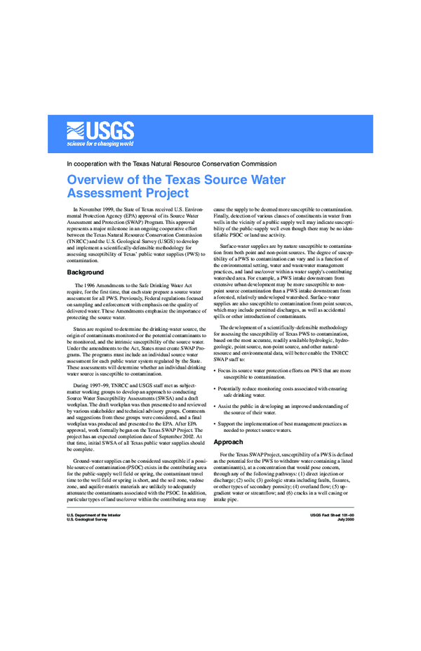 (PDF) Overview of the Texas Source Water Assessment Project