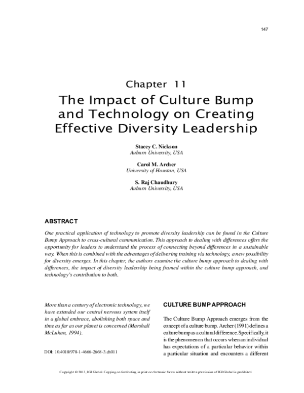 (PDF) The Impact of Culture Bump and Technology on Creating Effective ...