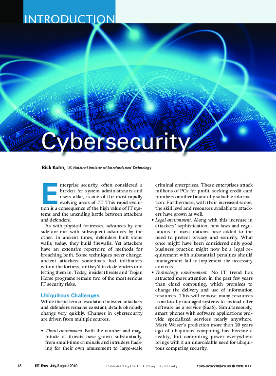 (PDF) Introduction: Cybersecurity