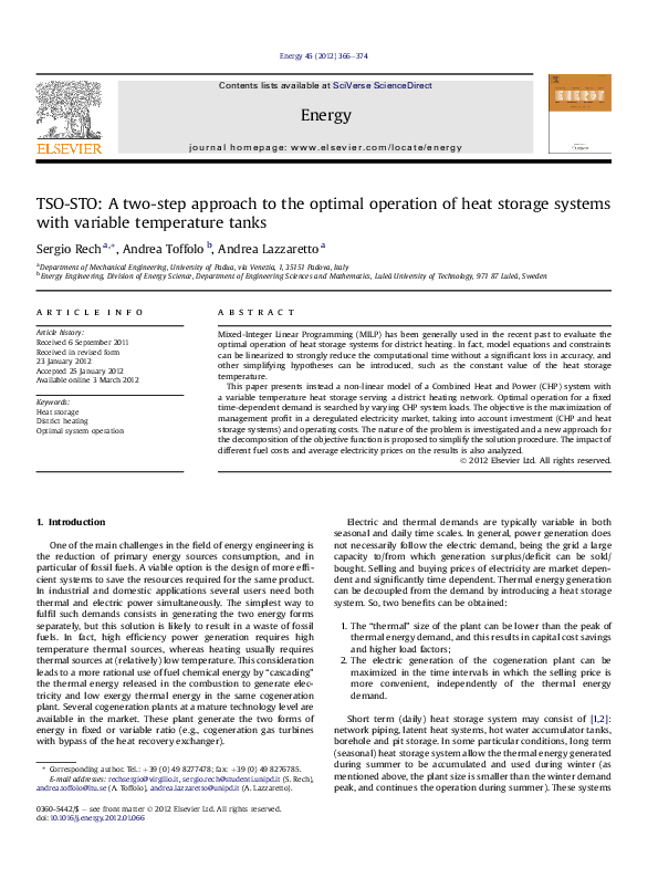 (PDF) TSO-STO: A two-step approach to the optimal operation of heat ...