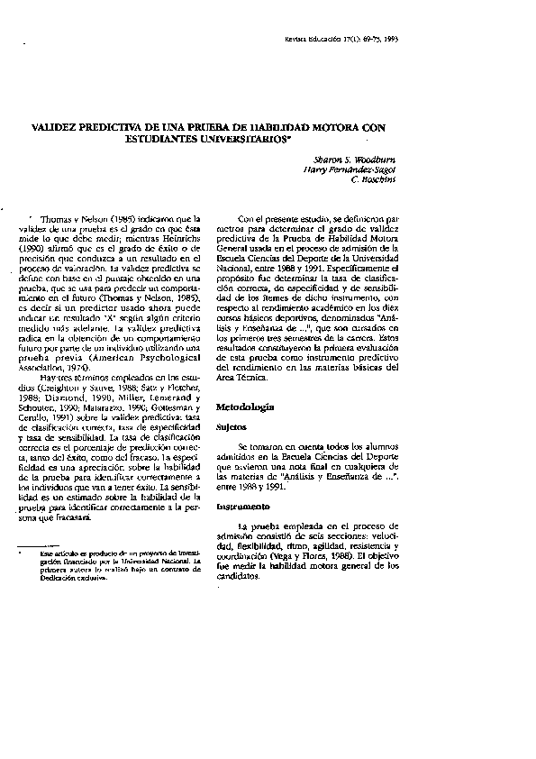 (PDF) Validez predictiva de una prueba de habilidad motora con ...