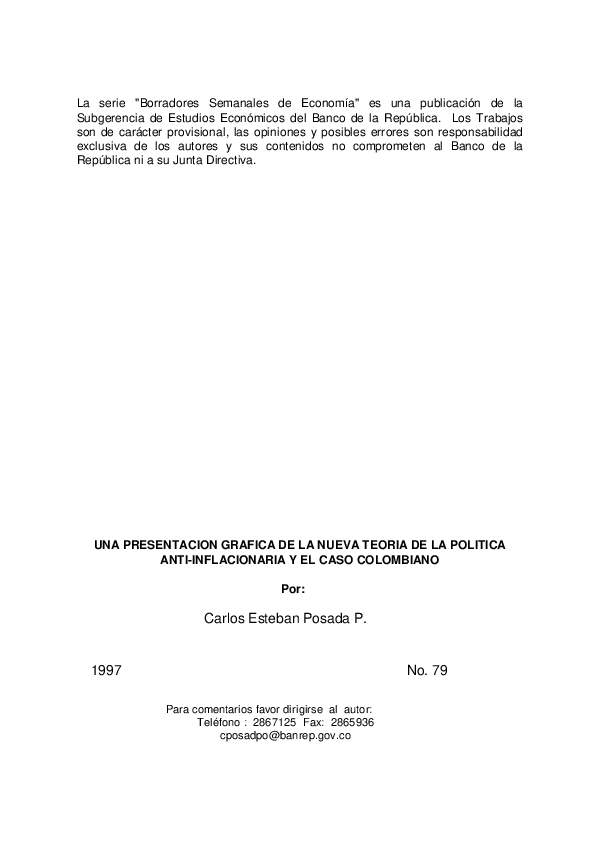 (PDF) Una Presentaci n Gr fica De La Nueva Teor a De La Pol tica Anti-Inflacionaria y El Caso ...