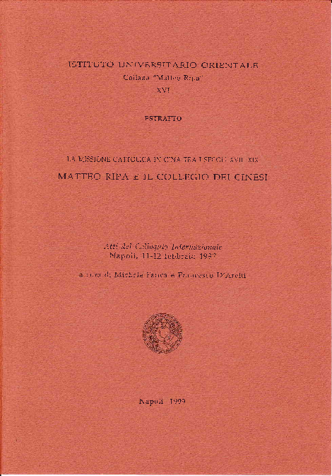 (PDF) Matteo Ripa and the Collegio dei Cinesi in Naples during French ...