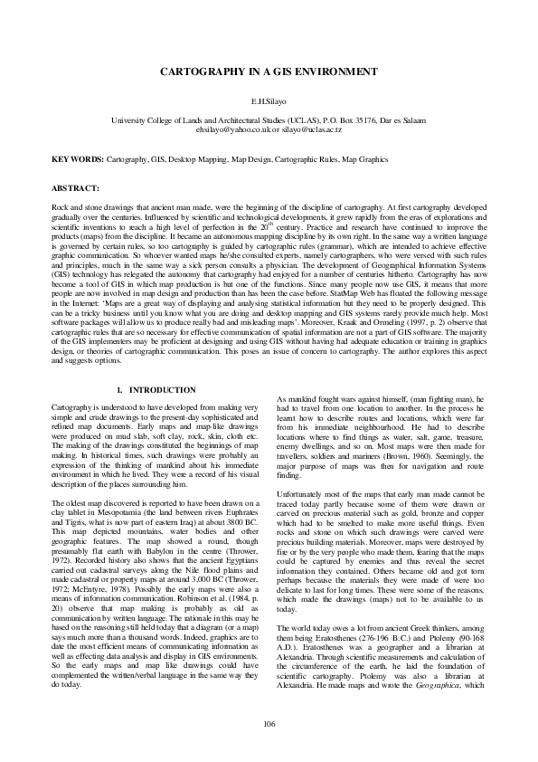 (PDF) Cartography in a GIS Environment